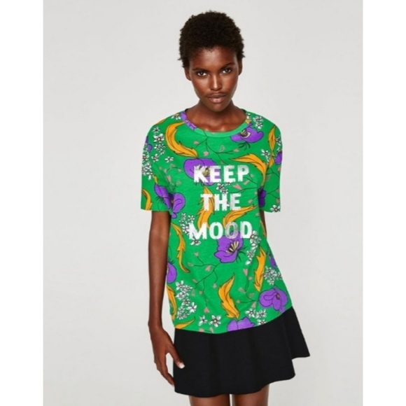 Zara | Tops | Zara Keep The Mood Top | Poshmark